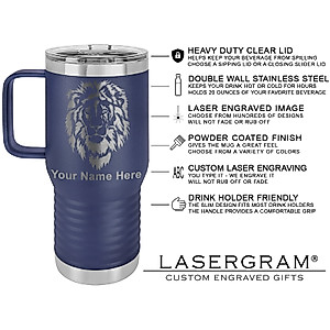 LaserGram 20oz Vacuum Insulated Travel Mug with Handle, DO Doctor of Osteopathic Medicine, Personalized Engraving Included (Navy Blue)