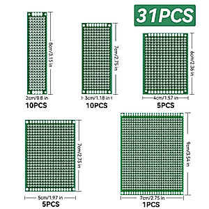 Smraza 104pcs Double Sided PCB Board Kit, Prototype Boards for DIY Soldering and Electronic Project Circuit Boards Compatible with Arduino Kits, 30PCS 40 Pin 2.54mm Male and Female Header Connector