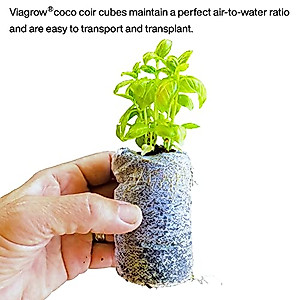 Viagrow Coco Coir Seed Starter Plugs, Sustainable Soil Pods, Expandable Coco Discs 50mm, 50-Pack