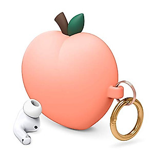 elago Peach Case Compatible with Apple AirPods Pro Case, 3D Cute Design Case Cover with Keychain, Supports Wireless Charging (Peach) [US Patent Registered]