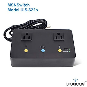 MSNSwitch Internet Enabled IP Remote Power Switch with Reboot - Control via Smartphone App, Cloud Service, Web Browser, Skype or Hangouts - 2 Independent AC Power Outlets (Model UIS-622b)