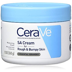 CeraVe Sa cream | 12 ounce | renewing salicylic acid body cream for rough and bumpy skin | fragrance free, 12 Ounce