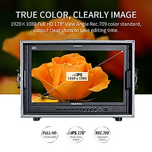 SEETEC P215-9HSD-CO 21.5 Inch 3G SDI 4K HDMI Broadcast Carry on Director Monitor with Full HD 1920x1080 3 Color Tally Light