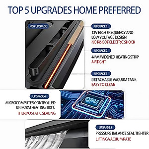 Vacuum Sealer Machine, Dry Moist Vacuum Sealer With 10 Mini Food Storage Bags, Kitchen Full Automatic Air Sealing System for Sous Vide, Snacks Freshness, Stainless Steel Panel, Led Indicator Light