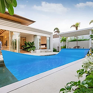 VINGLI 12Mil Solar Pool Cover Rectangle Solar Blanket for Inground Pool and Above-Ground Swimming Pool, Blue (18' x 36')