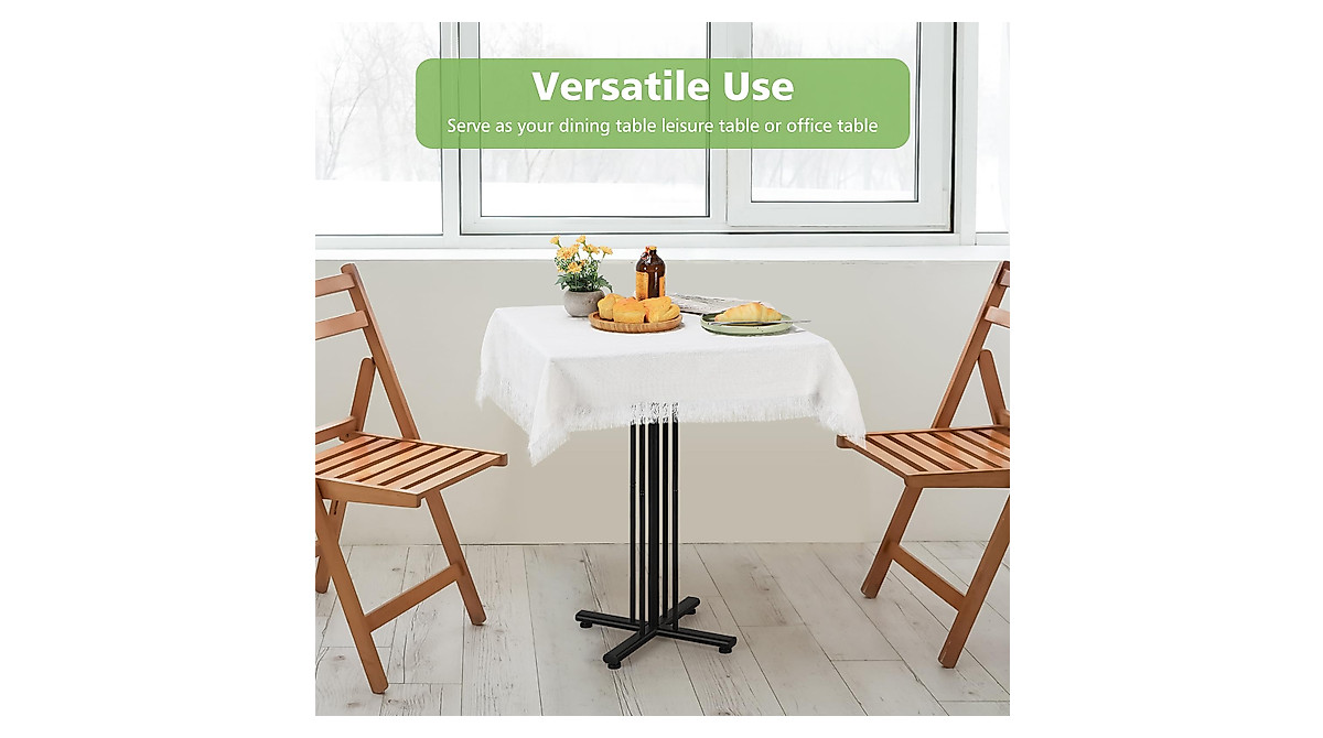 Black Dining Table for 2, Small Kitchen Table with A Table Cover 23.6 ...