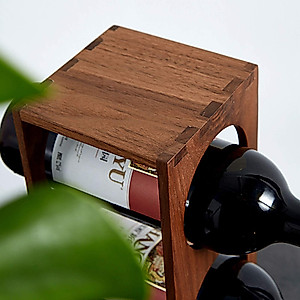 XWZJY Wine Bottle Holder Kitchen Dining Room Tabletop Wine Storage Rack for Horizontal or Vertical,Walnut Wood,121235cm