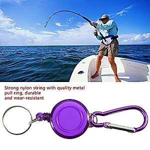 Alomejor 3Pcs Reel Key Chain Fly Fishing Retractable Reel Chain Key Holder Split Ring Steel Cord Reel()