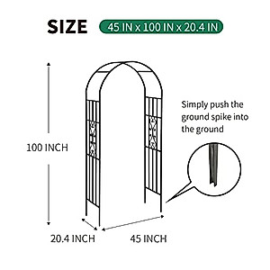 SCENDOR Garden Arches Arbors Curved Metal Durable Iron Plants Trellis Stand Use for Outdoor Garden Arbor Climbing Plants Wedding Arches Ceremony
