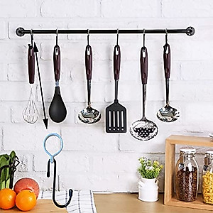 Crhexpva S Hooks for Hanging Plants Bathroom Hooks Towel Shower Hooks for Garment Racks Rod, Anti-Drop Metal S Hooks Clothing Racks Rod,20 Pack