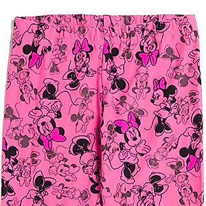 Disney Minnie Mouse Little Girls Pullover Fleece Hoodie and Leggings Outfit Set Gray 7-8