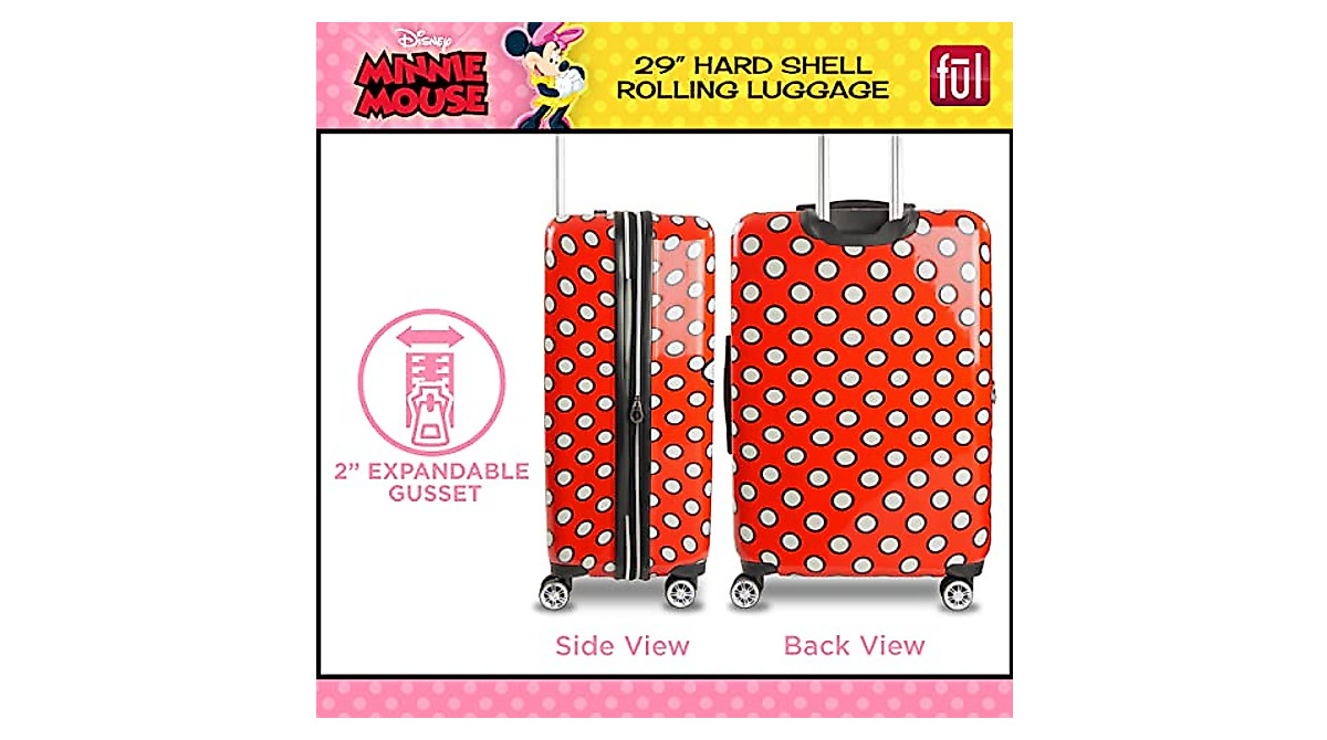 FUL Minnie Mouse 29" Rolling Luggage - Polka Dot Design