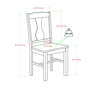 Walker Edison Rustic Farmhouse Wood Distressed Dining Room Chairs Kitchen Armless Dining Chairs Kitchen, Set of 2, Brown Oak