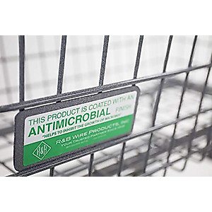 R&B Wire™ 200F/ANTI Antimicrobial Large Capacity Laundry Cart, 4.5 Bushel, Gray, Made in USA