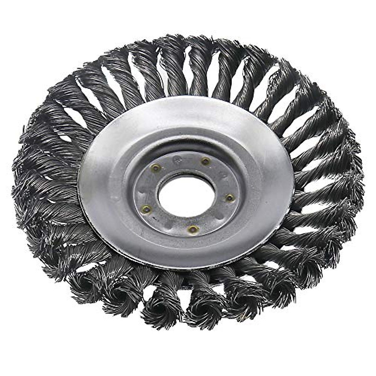 HUYUR 6 Inches Garden Weed Eater Brush Round Steel Wire Wheel Brush with Cutter Head for Lawn Mower Grass Eater Trimmer Brush Cutter Tools Parts Rust Removal Tools