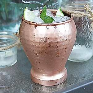 Alchemade 100% Pure Copper Tumbler - 16 Ounce Derby Cup Without A Handle For Mint Juleps, Cocktails, Mixed Drinks, Or Your Favorite Beverages - Keeps Drinks Cold