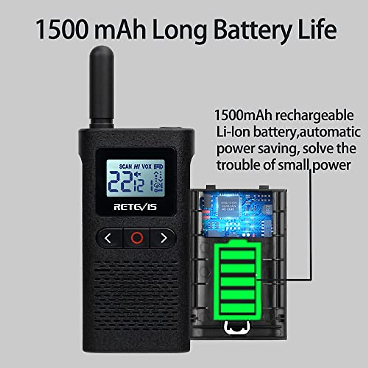 Retevis RB28 Walkie Talkies with Earpiece,Rechargeable 2 Way Radios with Large LCD Screen,1500mAh Battery USB-C Charging NOAA Alert,Portable Two Way Radio for School Dental Church Restaurant(10 Pack)