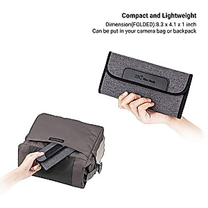 4 Pockets Lens Filter Case for Filter Up to 82mm (37mm 40.5mm 43mm 46mm 49mm 52mm 55mm 58mm 62mm 67mm 72mm 77mm),Foldout Filter Pouch with Microfiber Cleaning Cloth,Photography Filter Holder Bag