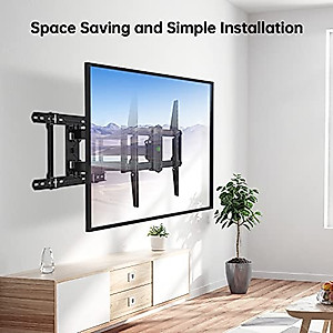 USX MOUNT Full Motion TV Wall Mount 42"-84" TVS, Fits 16" 18" or 24" Studs, Heavy Duty TV Mounts Bracket with Dual Articulating Arms Tilt Swivel Extension Max VESA 600x400mm, Weight Capacity 110lbs