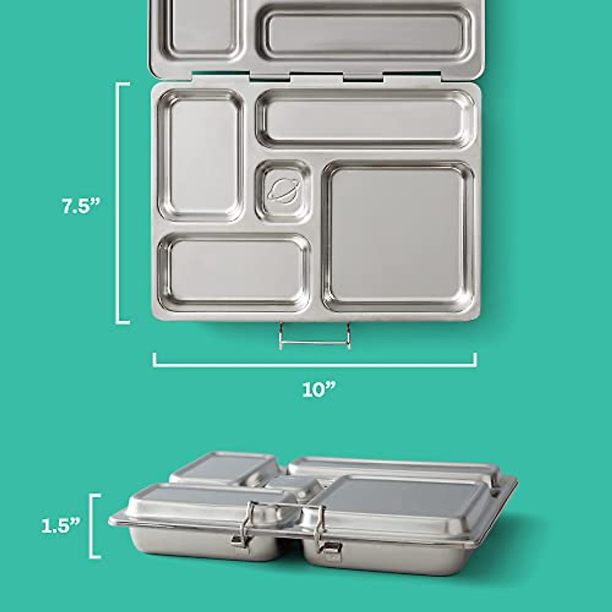 PlanetBox ROVER Classic Stainless Steel Bento Lunch Box with 5 Compartments (P5000N)