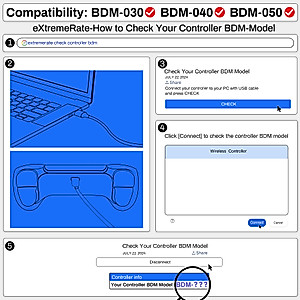 eXtremeRate Black Real Metal Buttons (RMB) Ver. RISE Remap Kit for PS5 Controller BDM-030 040 050 with Black Rubberized Grip Back Shell, Upgraded Programable Back Buttons Attachment for PS5 Controller