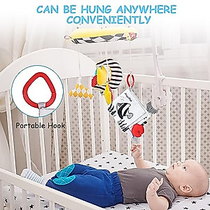 Vicloon Soft Cloth Baby Books, Baby Books 0-6 Months, 3D Black and White High Contrast Soft Cloth Book, Washable Non-Toxic Early Baby Book