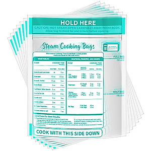 Resurhang 100 Pack Zipper Microwave Steam Bags Reusable Steam Cooking Bags for Vegetables Potatoes and Meat