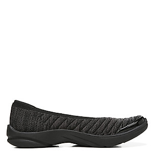 BZees Women's Legato Slip-On Flat Ballet, Black, 8