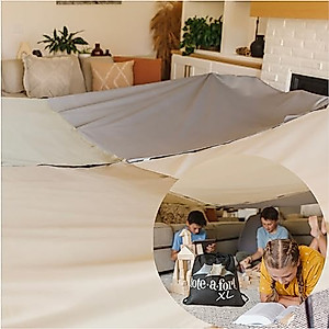 Tote a Fort Earthy XL Blanket Fort Building Kit - Portable Playhouse Play Tent Fort - Indoor & Outdoor Toy Set for Ages 4-12+ - STEM Toy - 4 Blanket Set