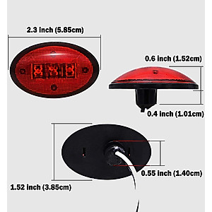 KEING Dually Bed Fender Side Marker LED Lights For Ford 1999-2020 F250 F350 F450 F550 (2PCS Red + 2PCS Amber)