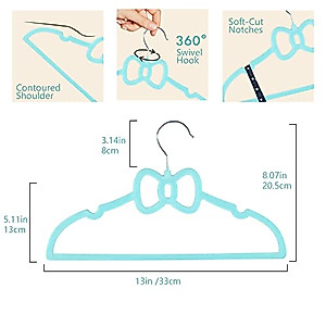 ATZJOY Kids Hangers 100 Pack Velvet Non-Slip Hangers Durable Kids Clothes Hangers for Coats, Suit, Shirt Dress, Pants & Dress Clothes(100 Pack Green)