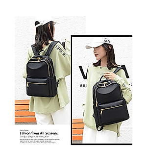 Mailandy Nylon Womens Backpack Purse Black Mini Backpack for Women Fashion Casual Travel Lightweight Backpacks for Ladies Girls