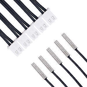 TWTADE 2 Pcs 3M 10K B3950 Thermistor Temperature Sensor,able to Support -25 to 125 Degree Celsius,Sensitive NTC Temperature Sensor Probeprobes has 5 * 25mm Stainless Steel housing NTC-3M-2P