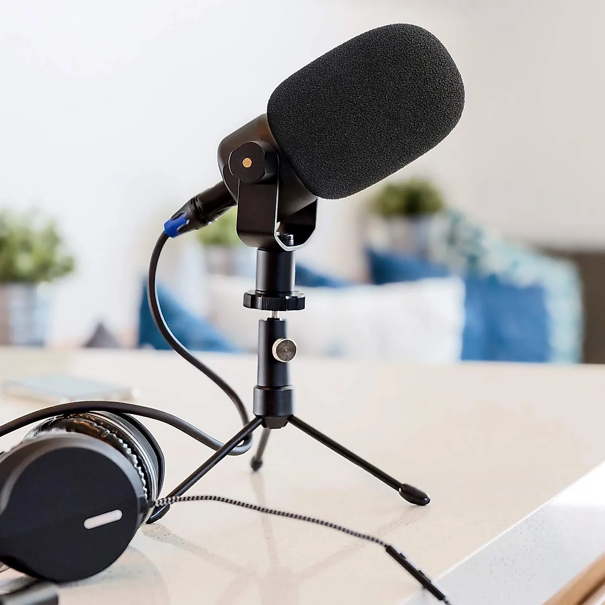 PodMic Pop Filter Foam Cover - Mic Windscreen Wind Cover Customized for Rode PodMic Podcasting Microphone to Blocks Out Plosives（2Pcs）