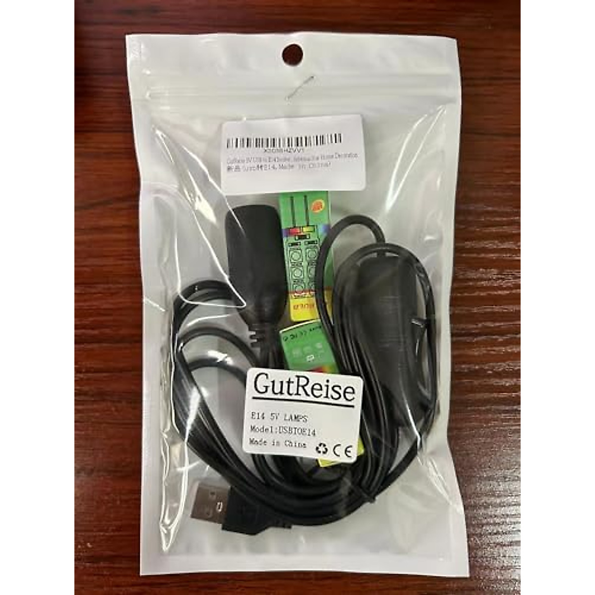 GutReise 5V USB to E14 Socket,2pcs E14 LED Bulbs 5V-6V Lamps for Table lamp Ceiling Christmas Star Home Decoration