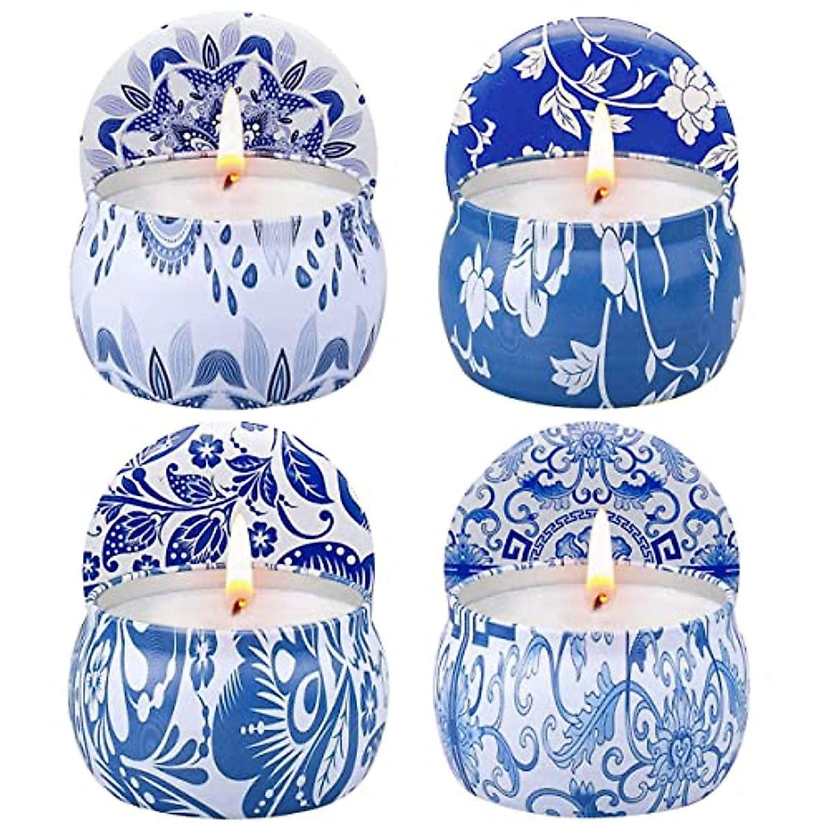 Leelife Scented Candles - 4.4 oz Pack of 4 Candles, 100% Natural Soy Household Candles, 30 Hour Long Burn, Gift Set