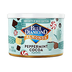 Blue Diamond Almonds, Peppermint Cocoa Holiday Snack Nuts, 6 Oz(Pack of 1),Resealable Can