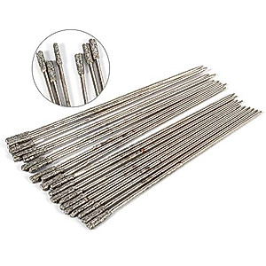 20PCS 1mm Diamond Drill Bits Coated Lapidary Solid Bits Needle for Jewelry Necklaces Earrings Pendants Bracelets Agate
