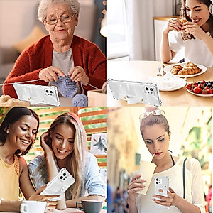 ZHIYIWU Designed for Moto ThinkPhone 5G Phone Case with Wristband Kickstand Ring Stand Clear Holder Kickstand Slim Transparent Soft Silicone TPU Shockproof Anti-Scratch Protective Cover - Clear