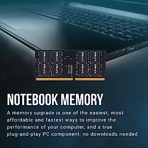 PNY Performance 32GB (2x16GB) DDR4 DRAM 3200MHz (PC4-25600) CL22 (Compatible with 2933MHz, 2666MHz, 2400MHz or 2133MHz) 1.2V Notebook/Laptop (SODIMM) Computer Memory Kit – MN32GK2D43200-TB
