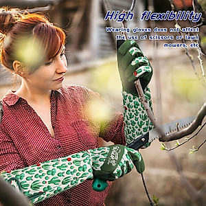 Schwer Gardening Gloves for Women,Rose Pruning Gloves with Forearm Protection,Breathable and Comfortable Thorn Proof Garden Glove with Touch Screen for Yard & Outdoor Work(Large 1 pair)