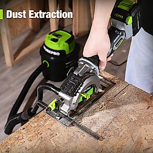 WORKPRO 20V Cordless Mini Circular Saw, 4-1/2" Compact Wireless Circular Saw 4.0Ah Battery, Fast Charger, 3 Saw Blades, 4500RPM, Laser Guide, Max Cutting Depth 1-11/16"(90°), 1-1/8"(45°)