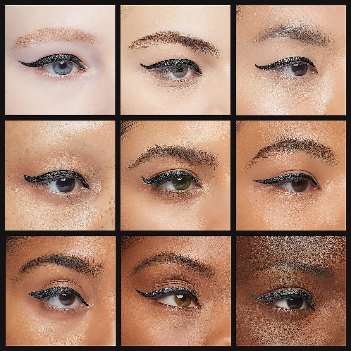 Pinkiou Eyeliner Pen with Eye Makeup Stamp Waterproof Double Sided Long Lasting Seal Eyeliner (6 in 1)