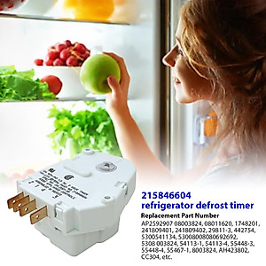 215846604 Refrigerator Defrost Timer Replacement for Frigidaire Ffht1814lw4, Ffht1817ls1, 215846604, Ffht1817ls4, Ffht1817ls8, Ffht1817lw8, Nftr18x4lw6, Ffht1826ls5, Ffht1826lw2, Ffht1826lw9