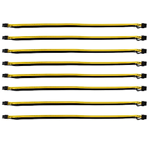 S-Union [8PCS] New 16AWG 6Pin PCI-E to 8 (6+2) pin Cable 27.5 Inch(70CM) Length PCI 6Pin Male to Male Cable for GPU/PSU Breakout Board, GPU Ethereum ETH Mining Power Supply (with 5 Nylon Cable Ties)