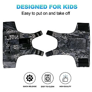 Kids Tactical Vest Kit Teens Airsoft Vest Outdoor Woodland CS Multi-Function Combat Assault Training Protective Adjustable Vest