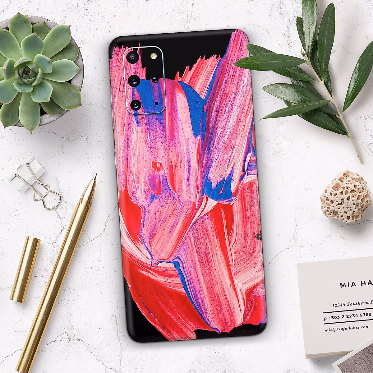 DesignSkinz Liquid Abstract Paint V10 Protective Vinyl Decal Wrap Skin Cover Compatible with The Samsung Galaxy S20 (Screen Trim & Back Glass Skin)