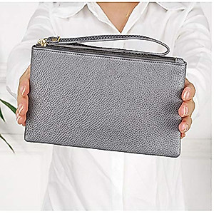 RBKLO Clutch Wristlet Women's,Crossbody Clutch Wallet Purse Wristlet,Leather Wristlet Clutch Wallet,Multi Card Organizer Wallet Purse(Black)