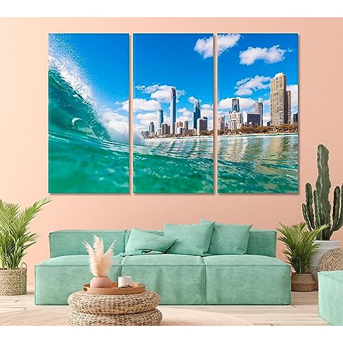 Sea Waves the Gold Coast of Australia Canvas Print 5 Panels / 36x24 inches