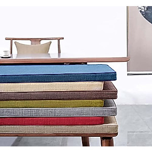 Outdoor Bench Cushion, Waterproof Garden Swing Cushion Non-Slip Patio Furniture Seat Pad with Piping, Indoor Settee Cushion Wicker Loveseat Pads 35x14 Inch